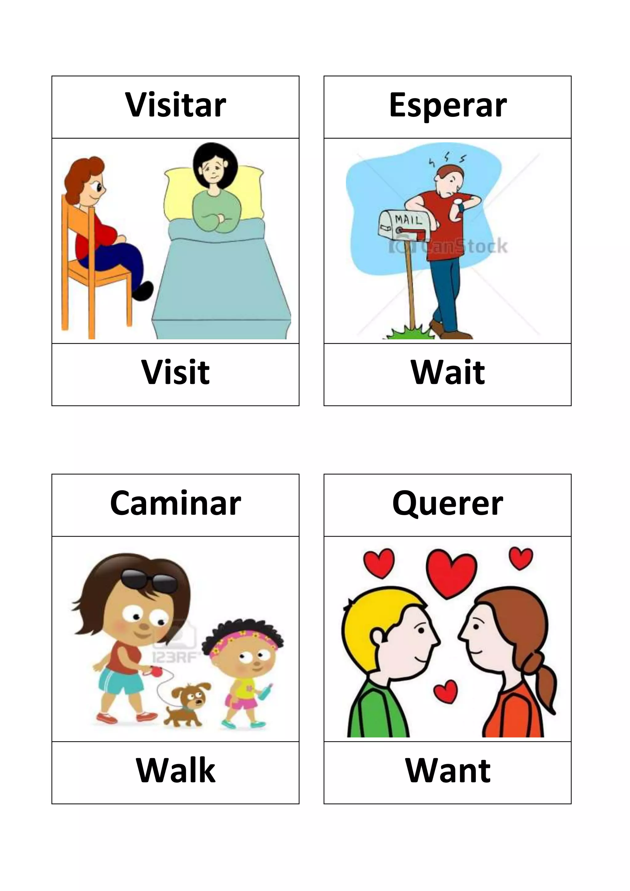 Verbos en ingles con dibujos | DOCX