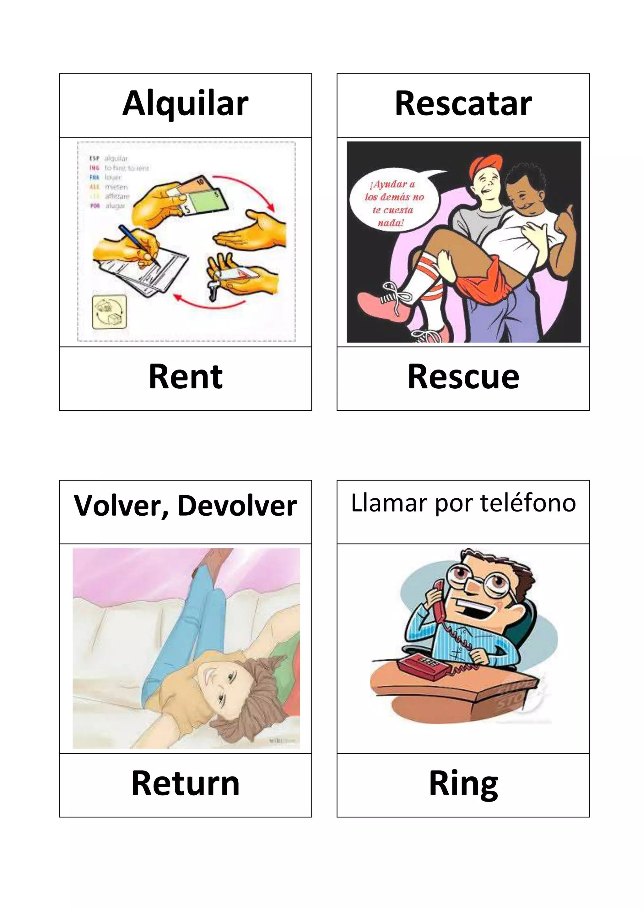 Verbos en ingles con dibujos | DOCX