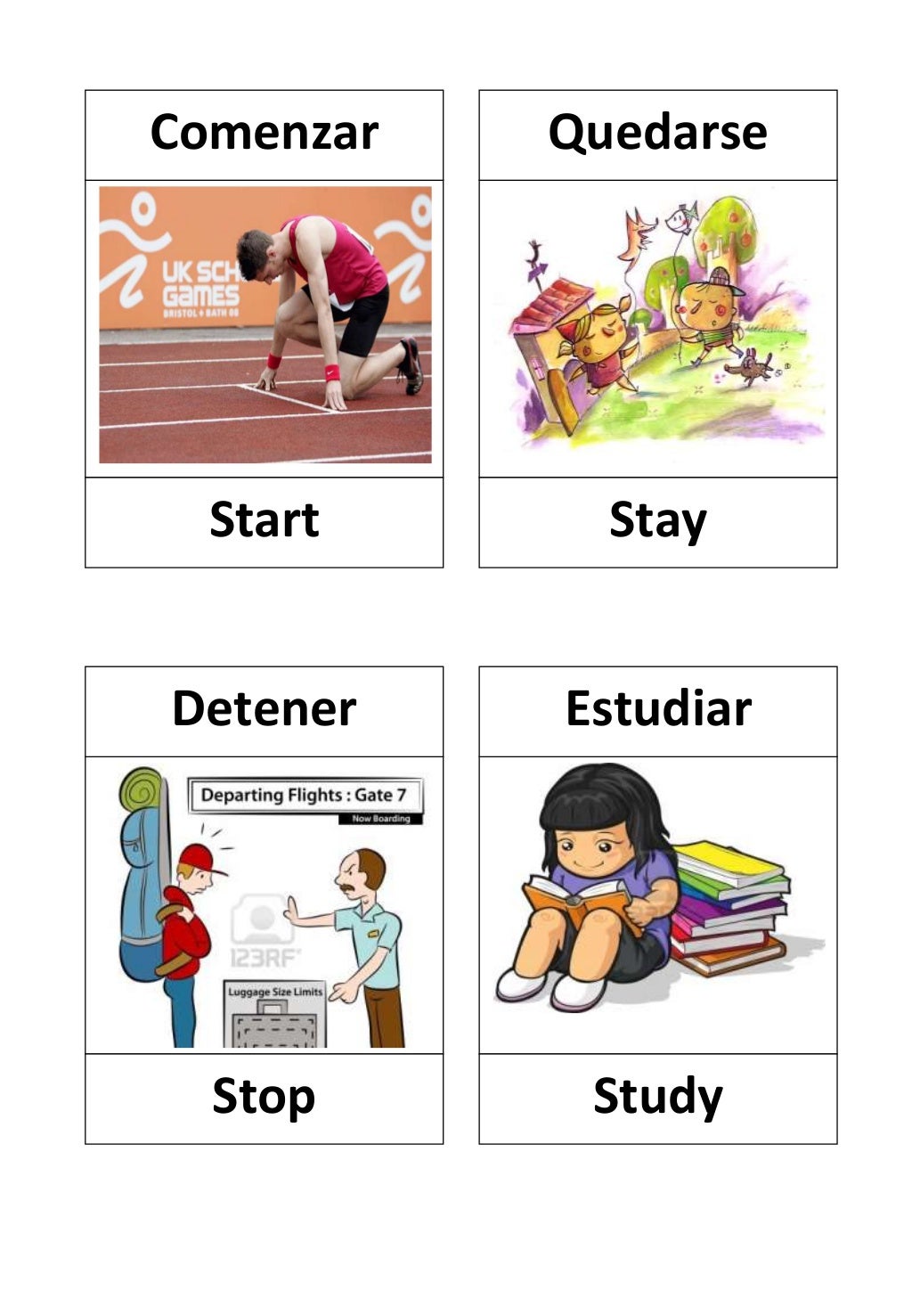 Verbos en ingles con dibujos