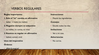 Comprehensive Guide to Spanish Imperative Mood: Regular and Irregular ...