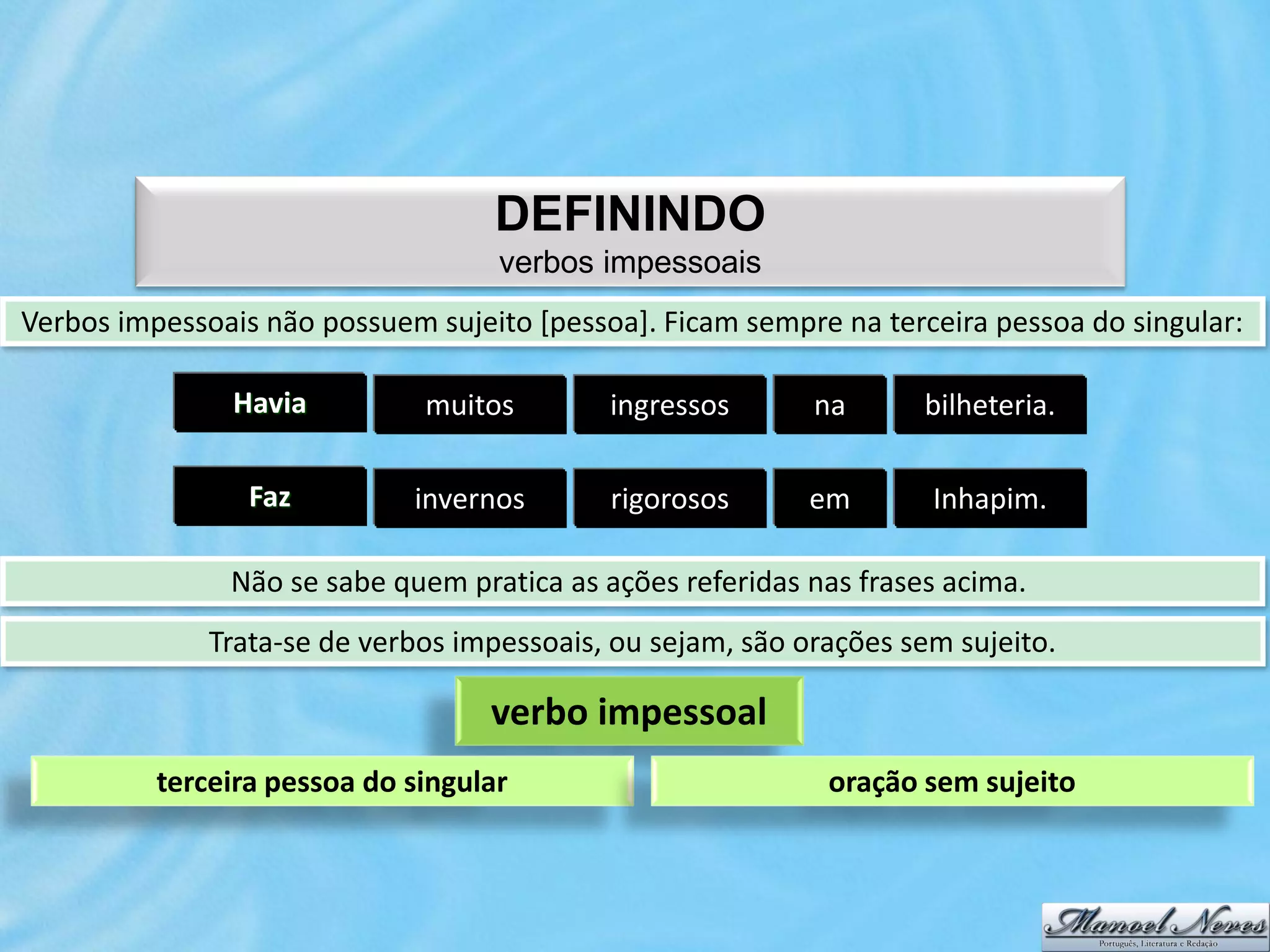Verbos impessoais | PPT