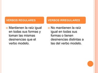 Verbos irregulares | PPTX