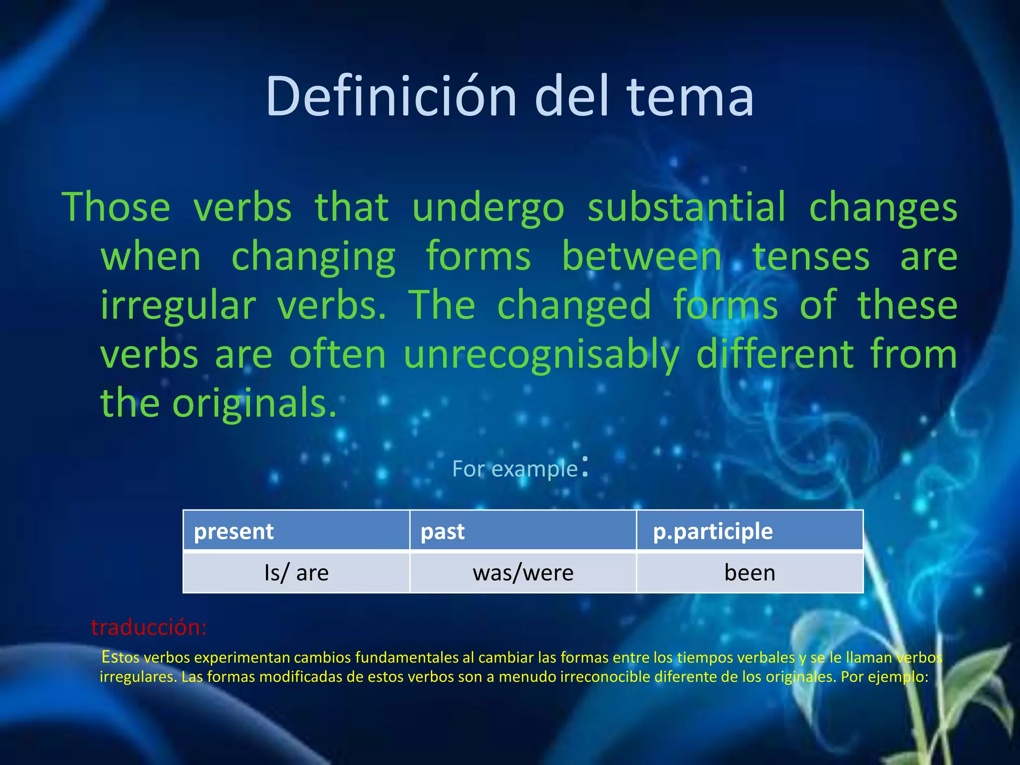 Verbos irregulares en ingles | PPTX
