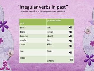 Verbos irregulares en ingles | PPTX