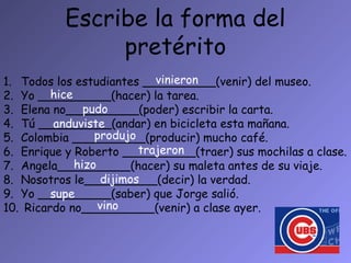 Verbos irregulares en_el_preterito | PPT