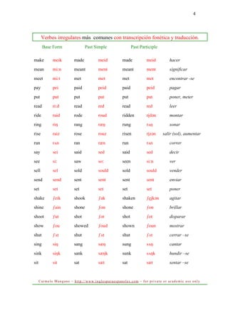 Verbos irregulares ingleses | PDF