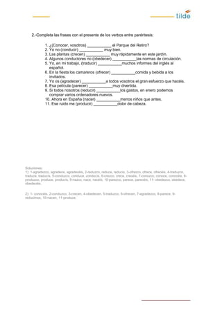 Verbos irregulares y ejercicios de práctica.blog de hispanistas de ...