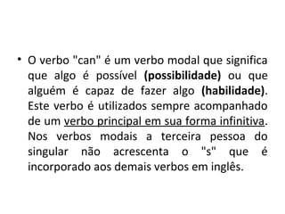 Verbos modais can | PPT