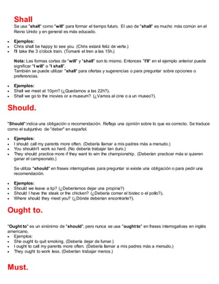 Verbos modales o modal verbs | DOCX