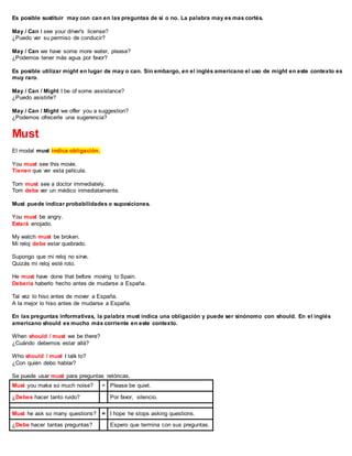 Verbos modales o modal verbs | DOCX