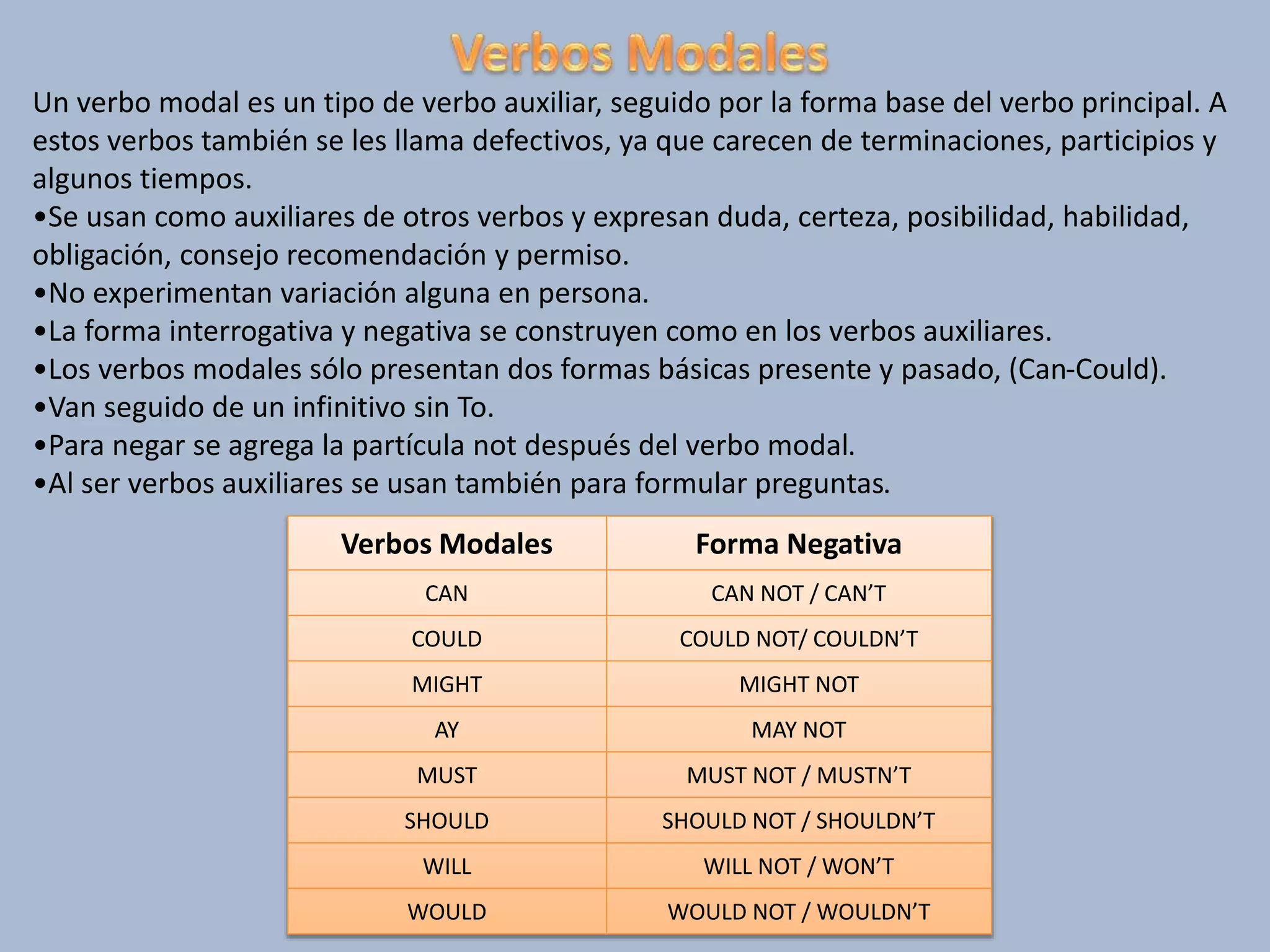 Verbos modales | PPTX