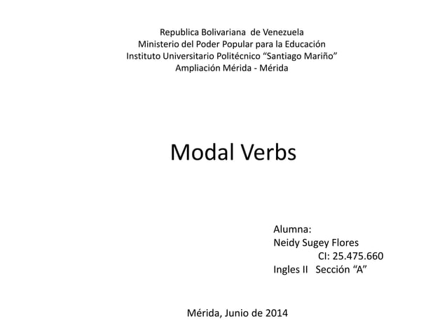 Verbos modales | PPTX