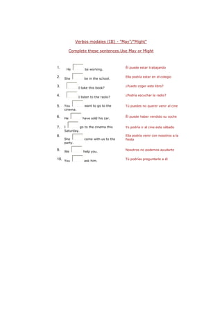 Verbos modales 1º medio | PDF