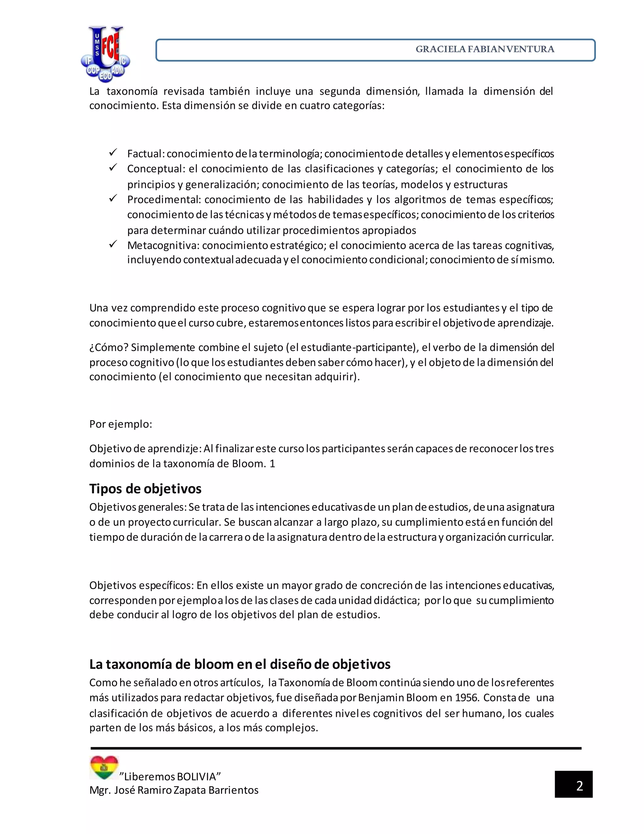 Verbos para fijar objetivos | PDF