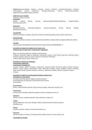 Verbos para formular capac idades | DOC