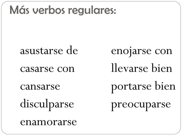 Verbos reflexivos en el presente | PPT