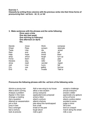 Verbos regulares | DOC