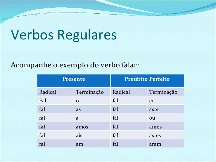 Verbos Regulares E Irregulares