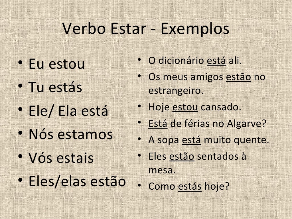 Verbos ser e estar
