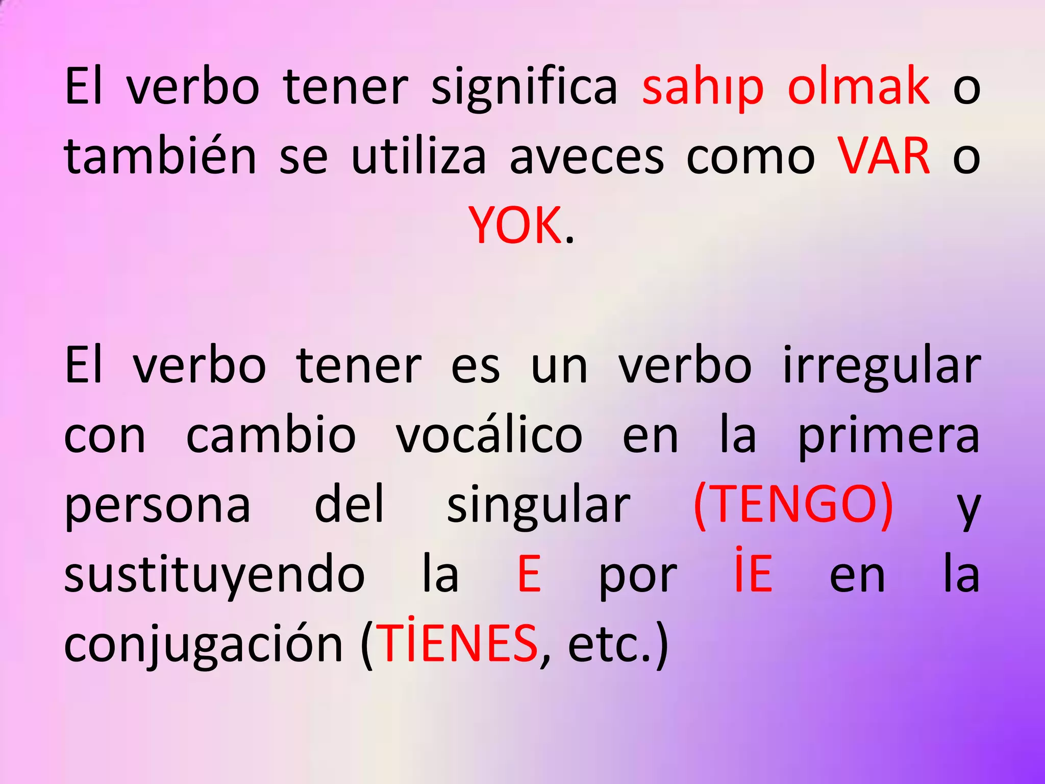 Verbo tener | PPTX