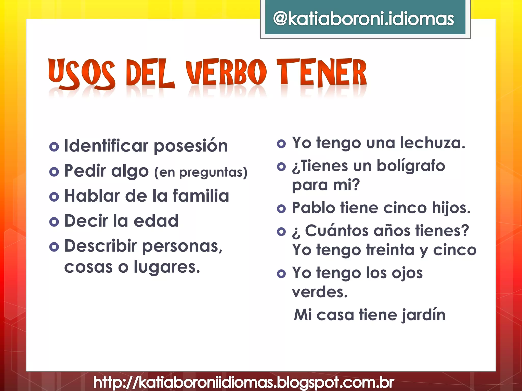 Verbo tener | PPT