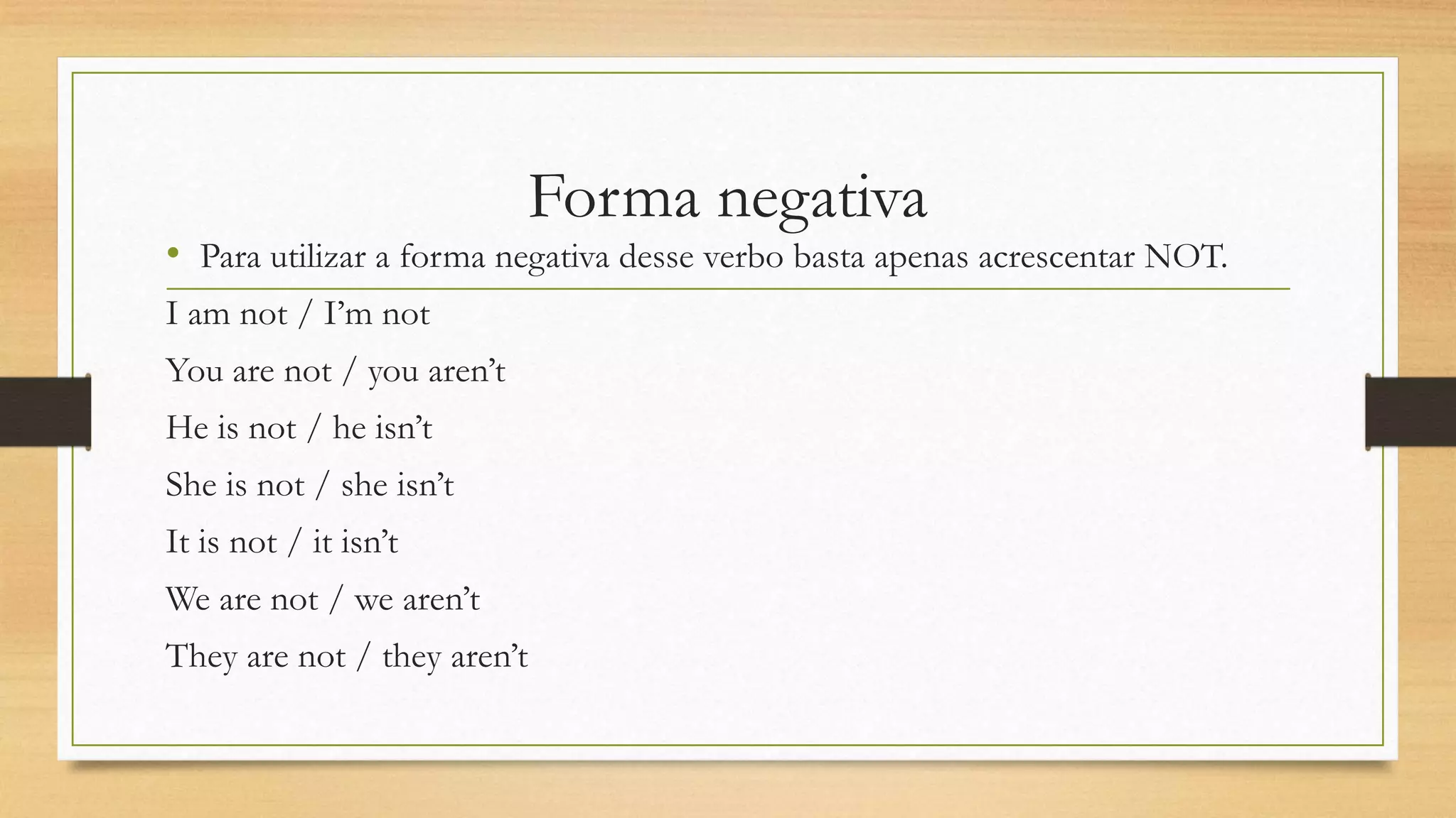 Verbo to be | PPT