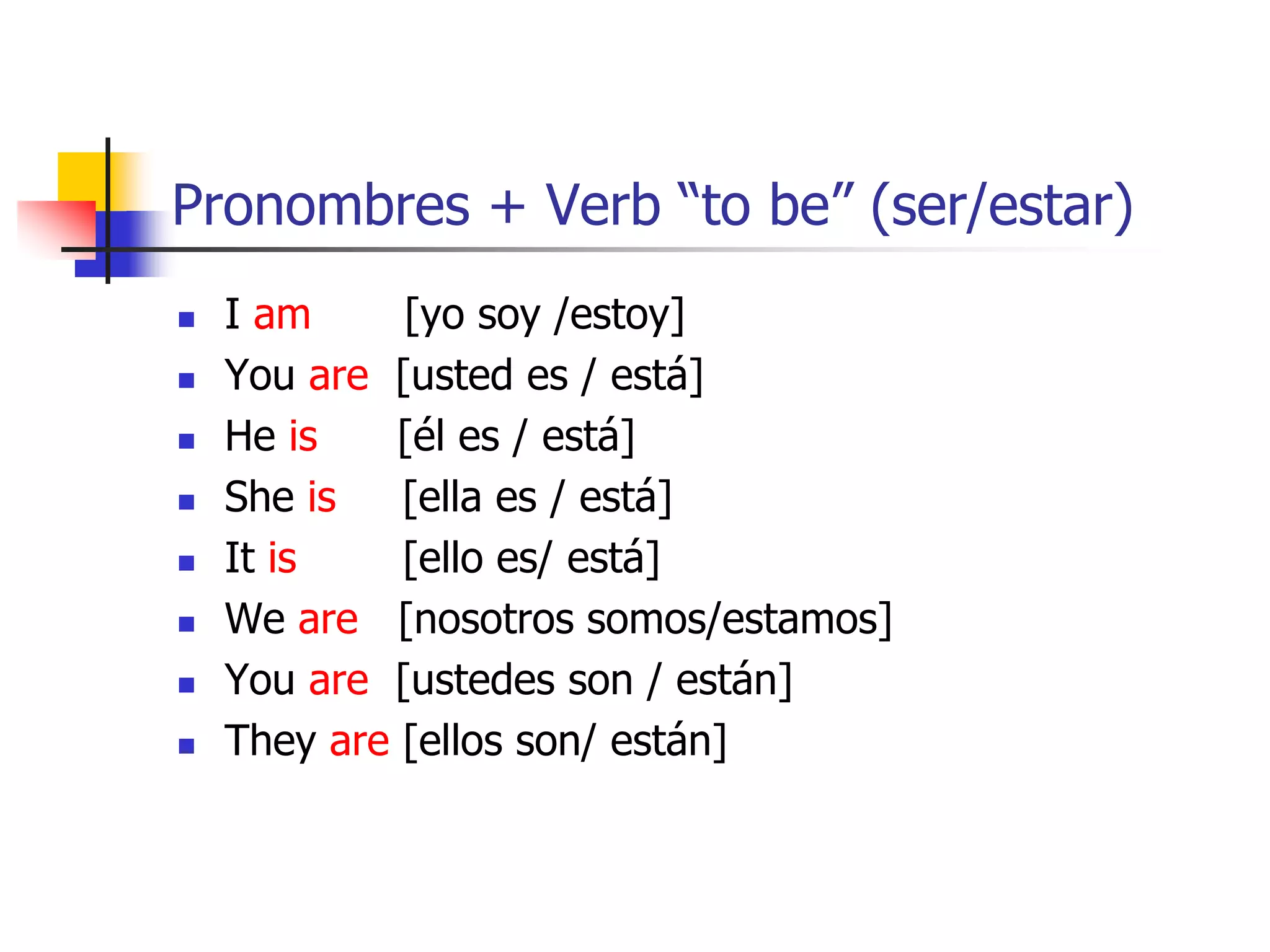 Verbo to be elementary | PPT