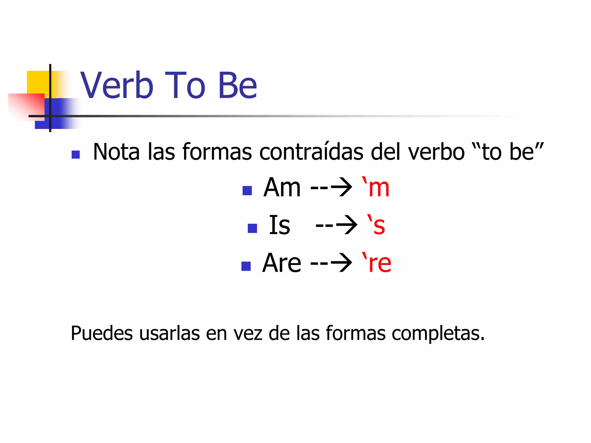 Verbo to be elementary | PPT