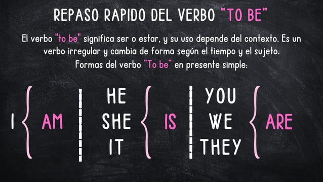 Verbo To be y Presente continuo, uso y estructura | PDF