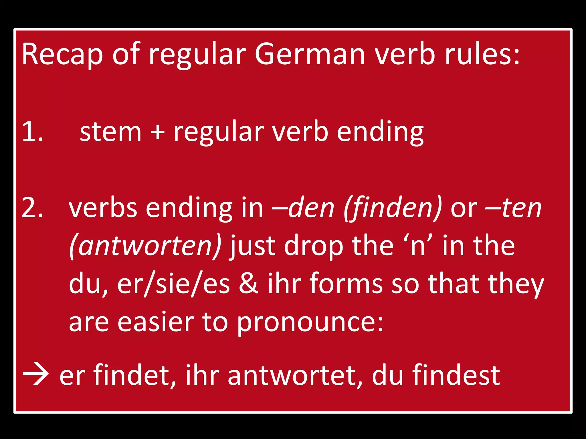 Verb overview | PPTX