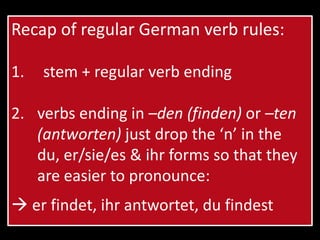 Verb overview | PPTX