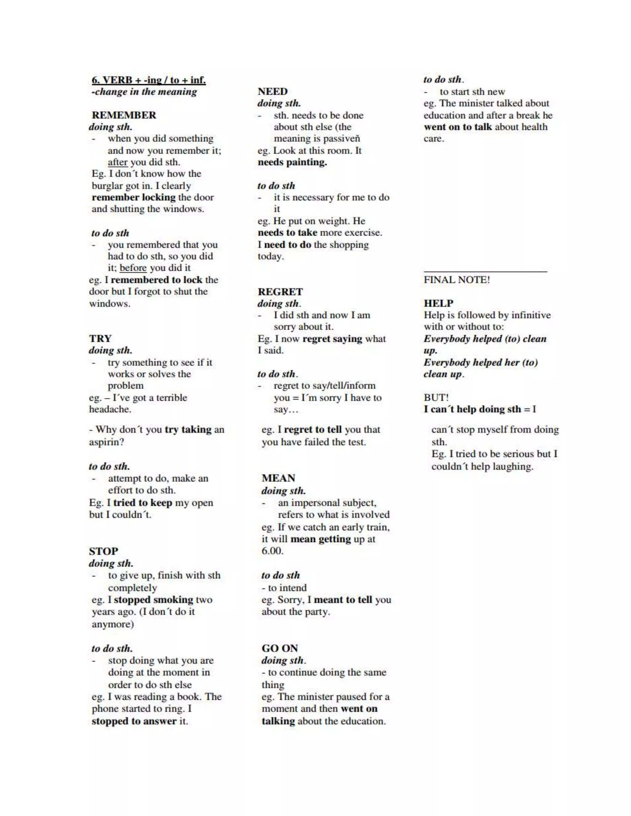 VERB PATTERnS | DOCX