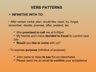 Verb patterns 8 c_revision and more | PPT
