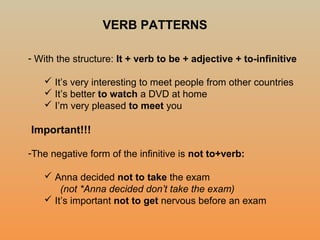 Verb patterns 8 c_revision and more | PPT