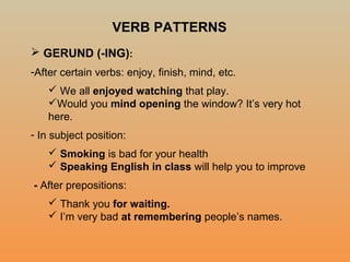 Verb patterns 8 c_revision and more | PPT