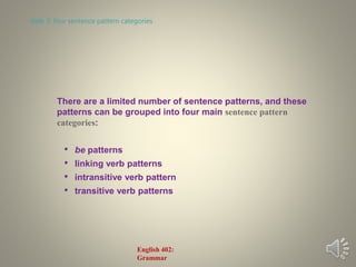 English Grammar Lecture 6: Verb Patterns and the "Be" Patterns | PPT