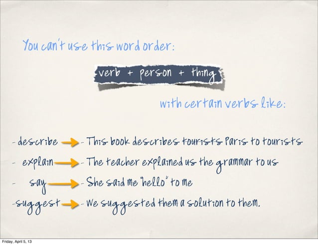 Introduction to Verb Patterns: Verbs that take 2 objects | PDF