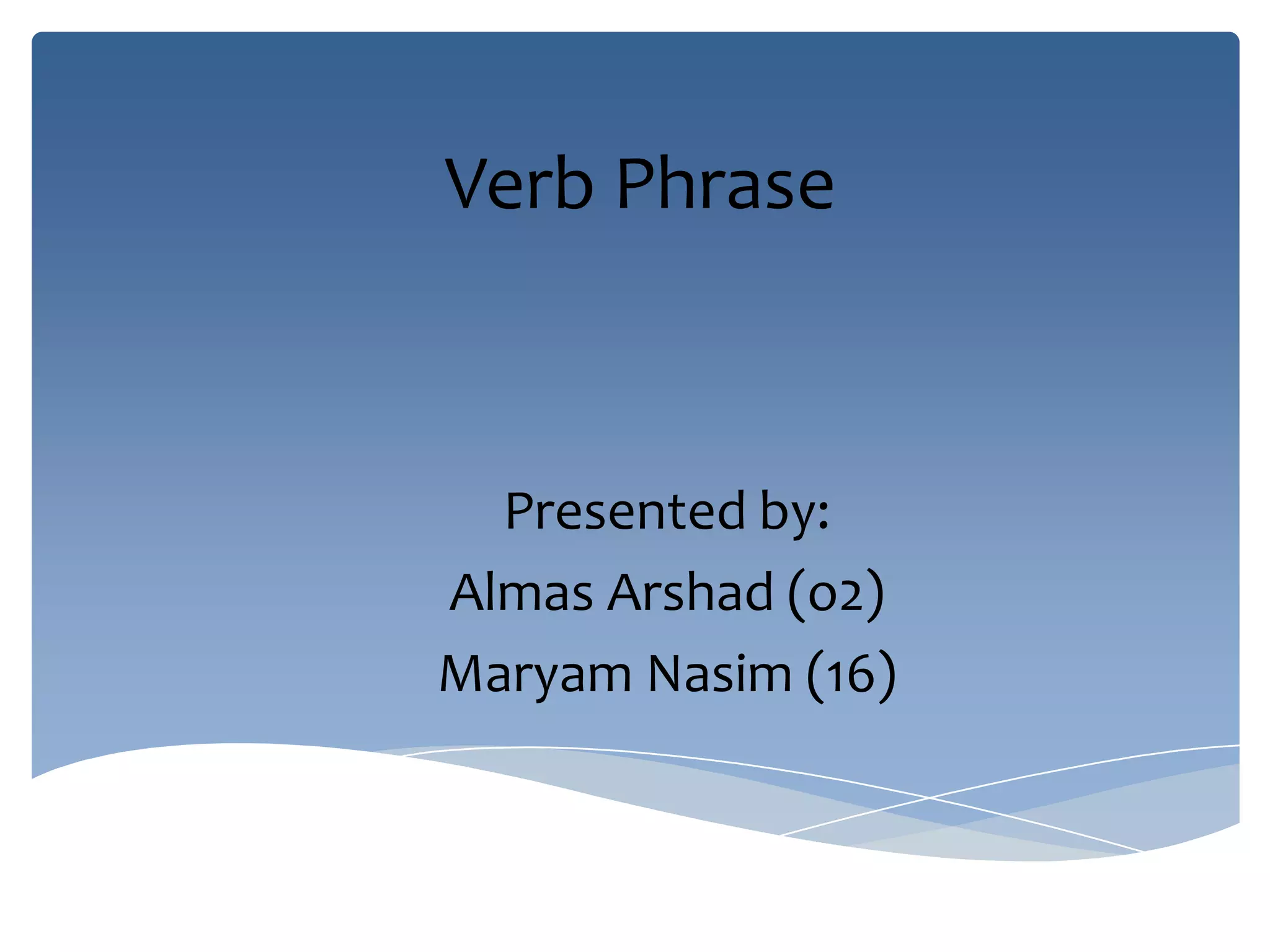 Verb phrase | PPTX