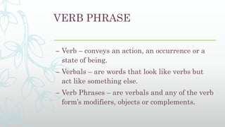 Verb Phrase & Conjunctions | PPTX