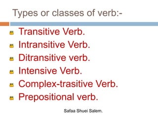 Verb phrase by safaa salem | PPTX
