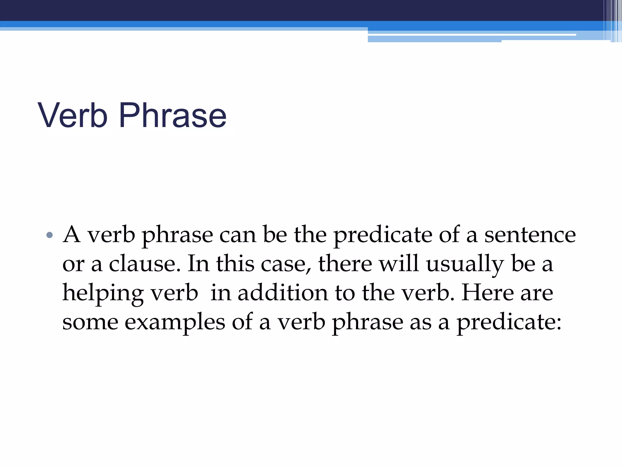 Verb phrases | PPT