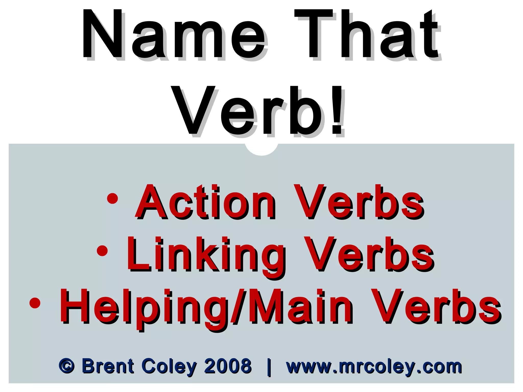 Verb powerpoint | PPT