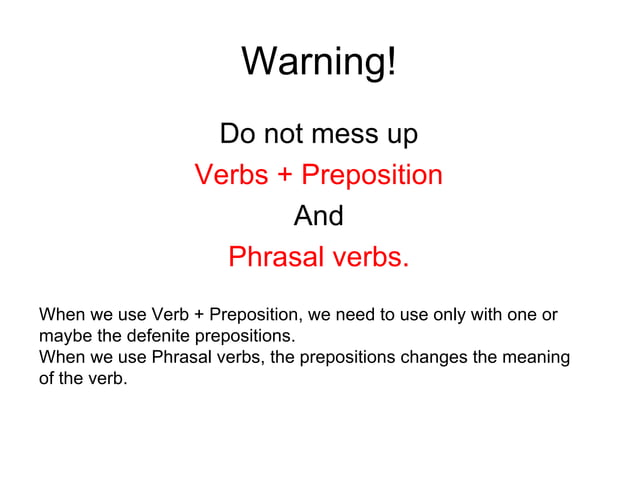 Verb + preposition | PPT