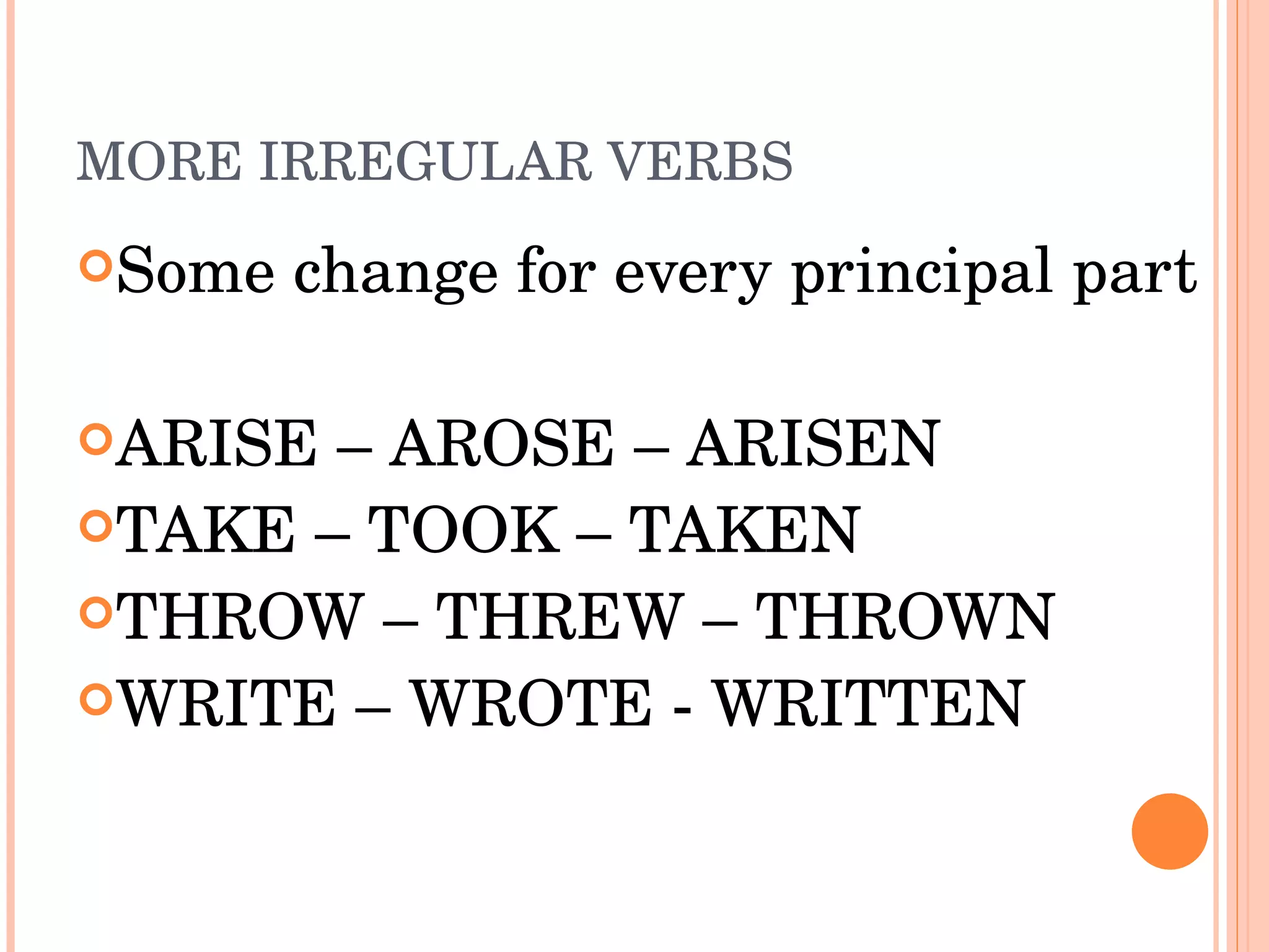 Parts of Speech - Verbs | PPT