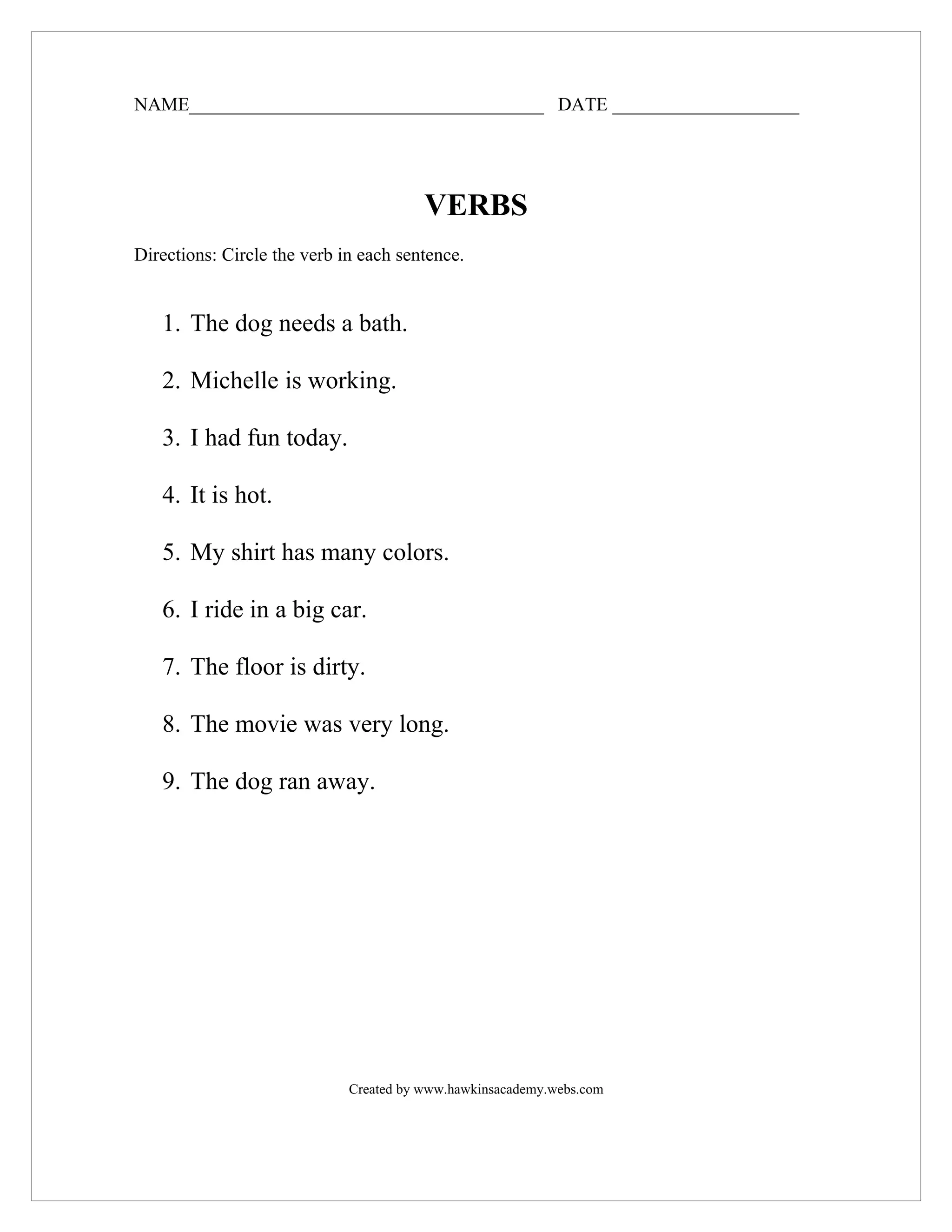 Verbs | DOC