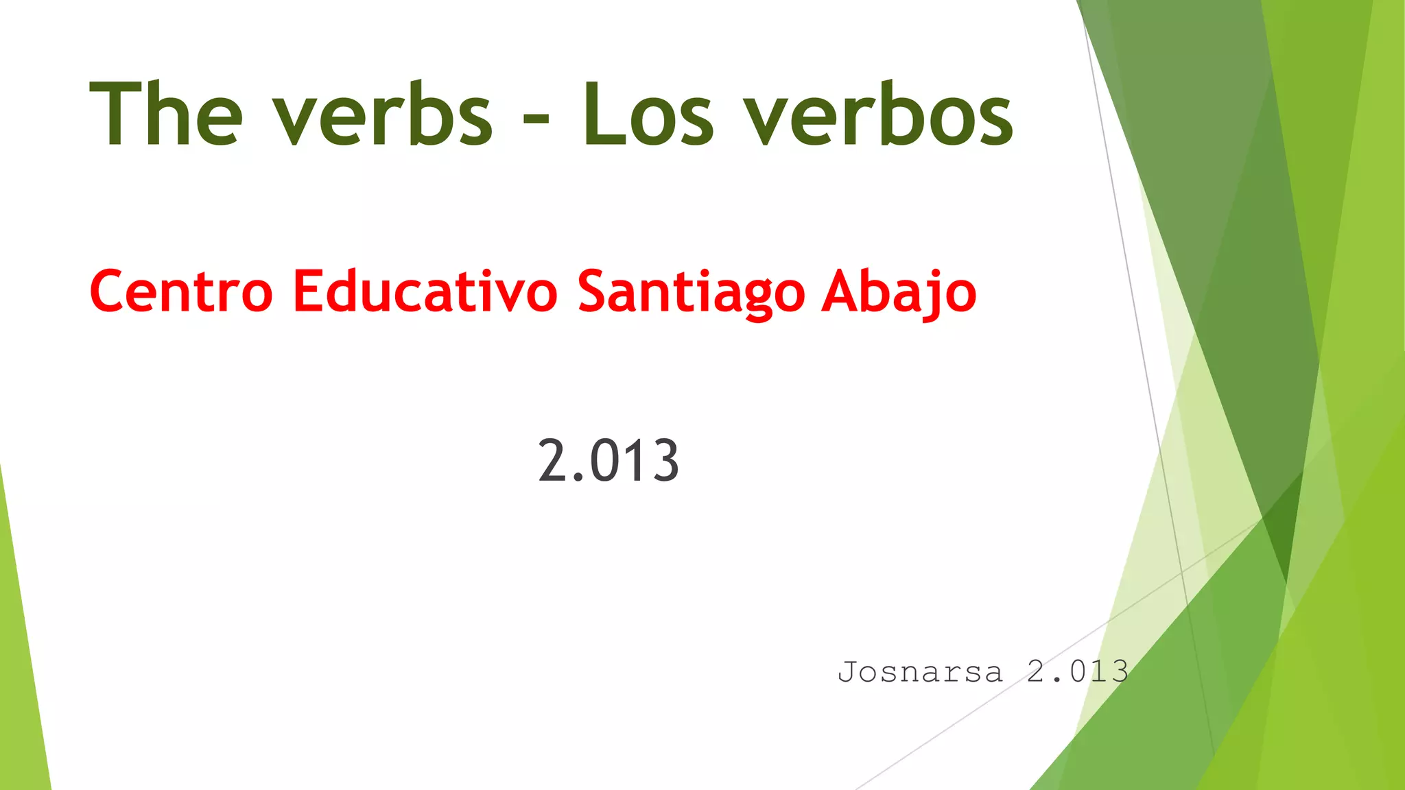 Verbos en ingles | PPTX