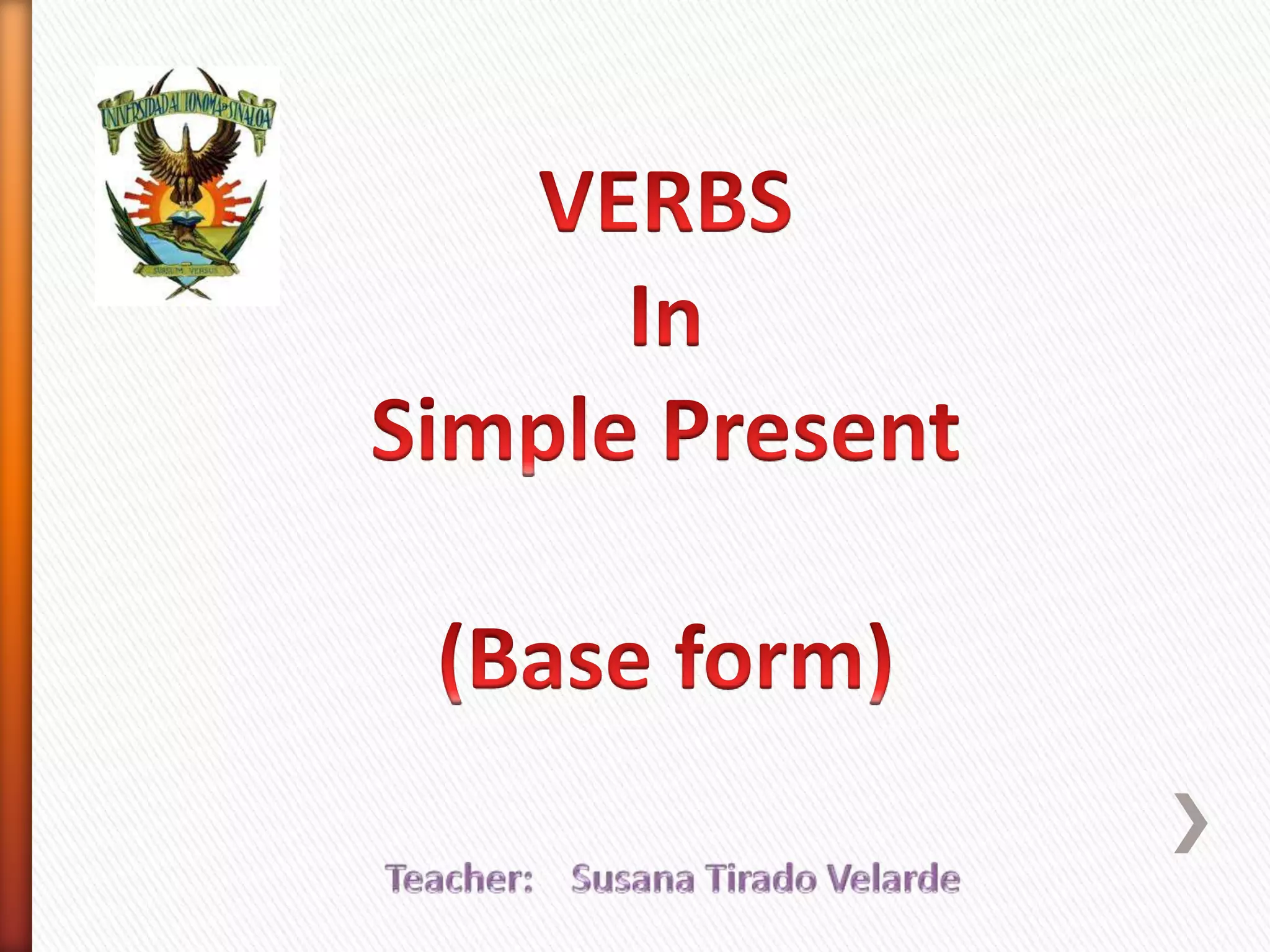 Verbs (base form) English | PPT