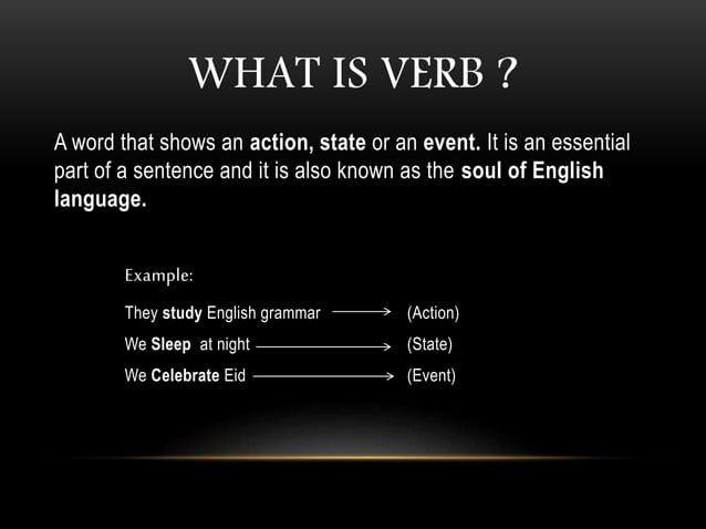 Presentation On Verbs | PPTX