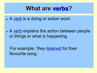 verbs. (Kata Kerja) yang digunakan untuk membentuk kalimat | PPT