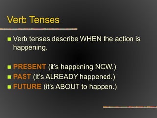 VERBS LESSON FOR BASIC USER PRESENT TO PAST TENSE | PPTX